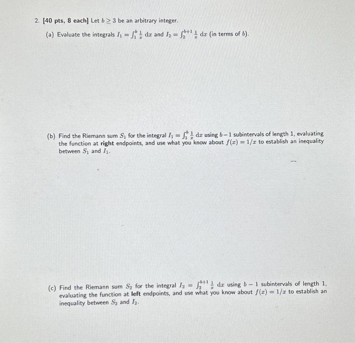 2. [ 40 pts, 8 each] Let b≥3 be an arbitrary integer. | Chegg.com