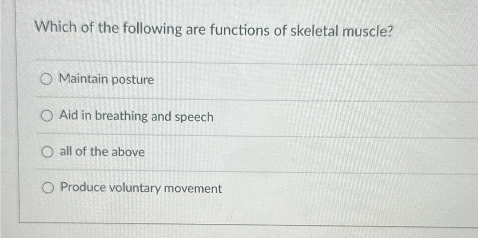 Solved Which of the following are functions of skeletal | Chegg.com