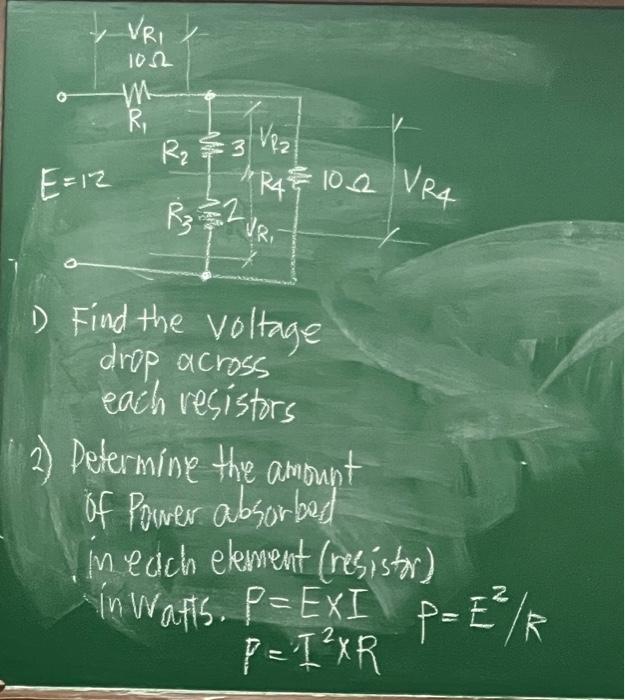 Solved 1. Find the voltage drop across each resistors2. | Chegg.com