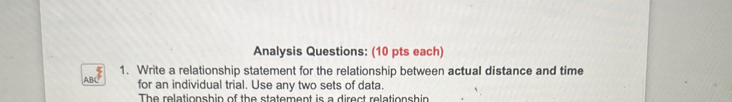 Solved Analysis Questions: (10 ﻿pts each)ABC5Write a | Chegg.com
