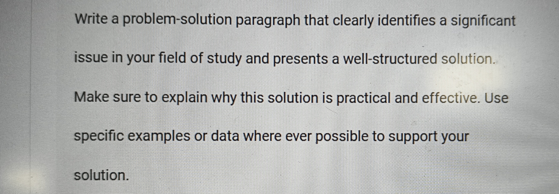 Write a problem-solution paragraph that clearly | Chegg.com