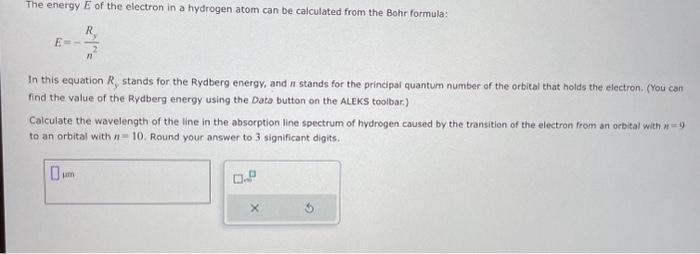 Solved E=−n2R2 In this equation R′, stands for the Rydberg | Chegg.com