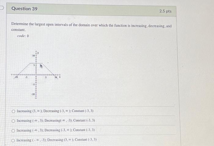 Solved Question 39 Determine the largest open intervals of | Chegg.com