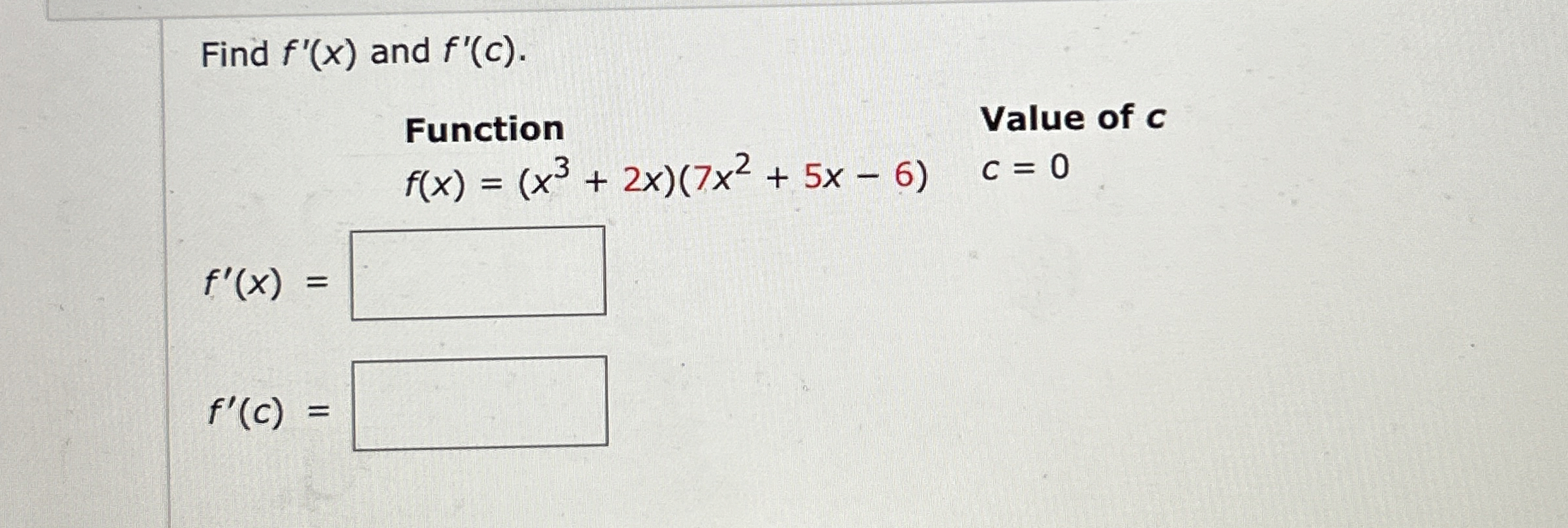 Solved Find f'(x) ﻿and | Chegg.com