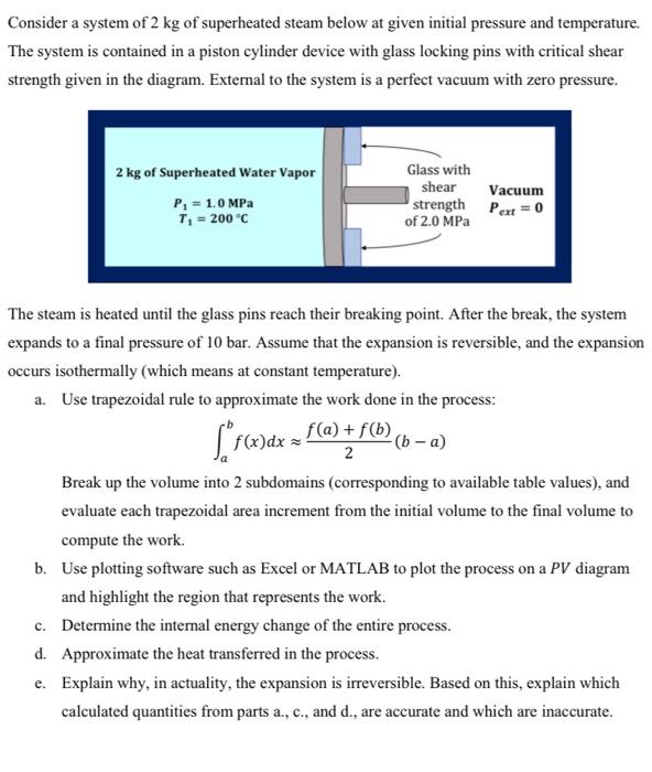 Solved Consider a system of 2 kg of superheated steam below | Chegg.com