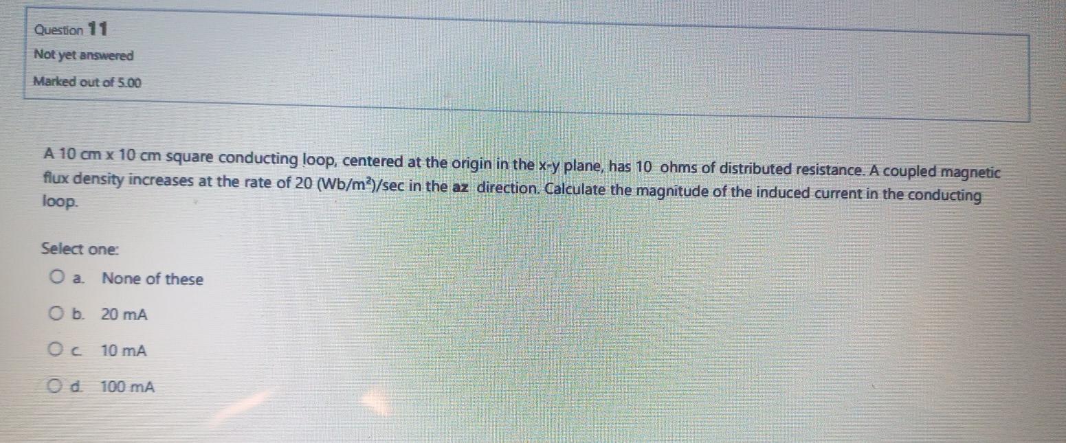 Solved A 10 cm×10 cm square conducting loop, centered at the | Chegg.com