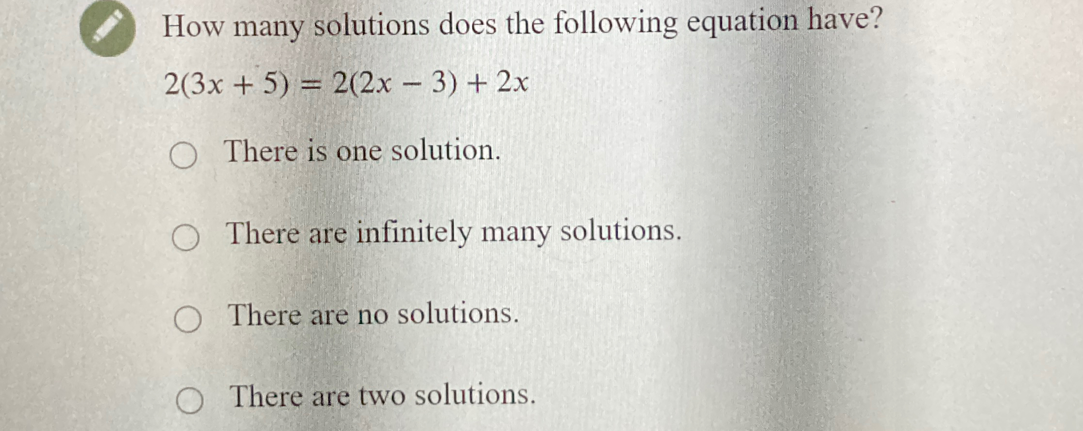 Solved How many solutions does the following equation | Chegg.com