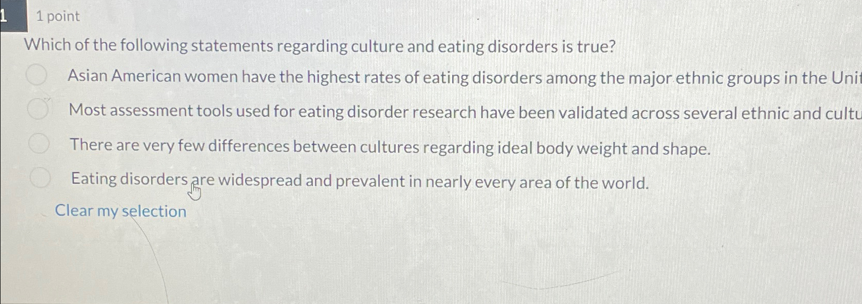 Solved 1 ﻿pointWhich of the following statements regarding | Chegg.com