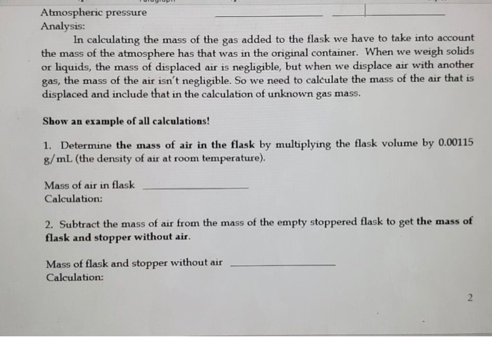 Solved Lab 2: Molar Mass of Gases Experimentally determine | Chegg.com