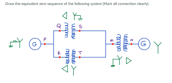 Solved Draw the equivalent zero sequence of the following | Chegg.com
