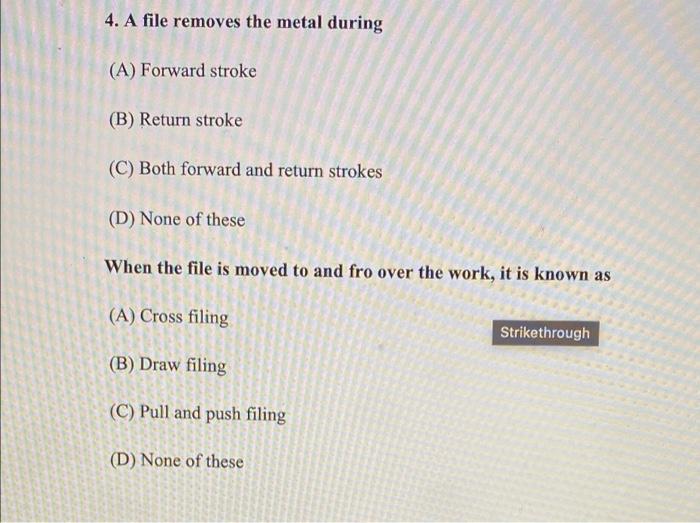 Solved 1. Scribing block is used to : (A) Hold the round | Chegg.com