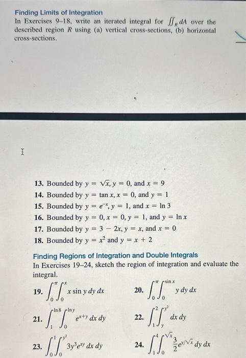 Solved Finding Limits of Integration In Exercises 9-18, | Chegg.com