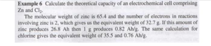 Solved Example 6 Calculate the theoretical capacity of an | Chegg.com