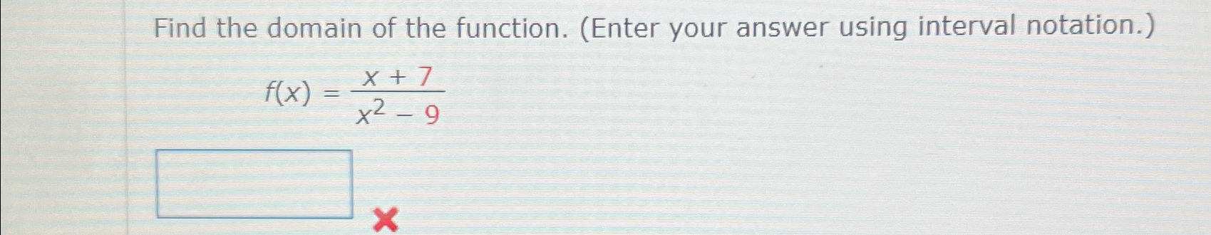 Solved Find the domain of the function. (Enter your answer | Chegg.com