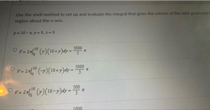 Solved Use the shell method to set up and evaluate the | Chegg.com