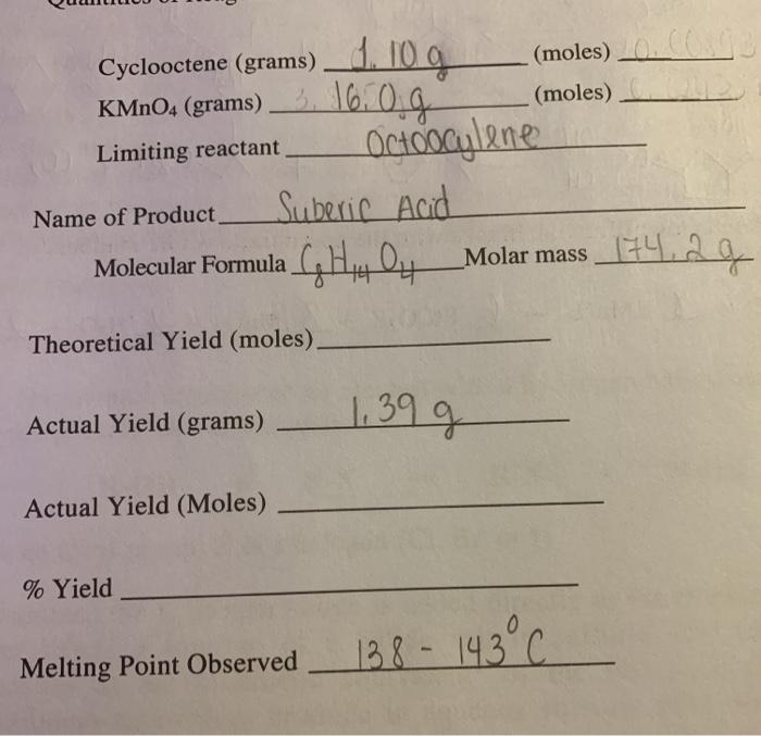 Solved How to calculate theoretical yield (moles), actual | Chegg.com