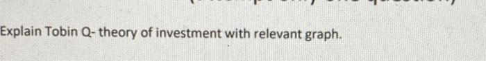 Solved Explain Tobin Q-theory of investment with relevant | Chegg.com