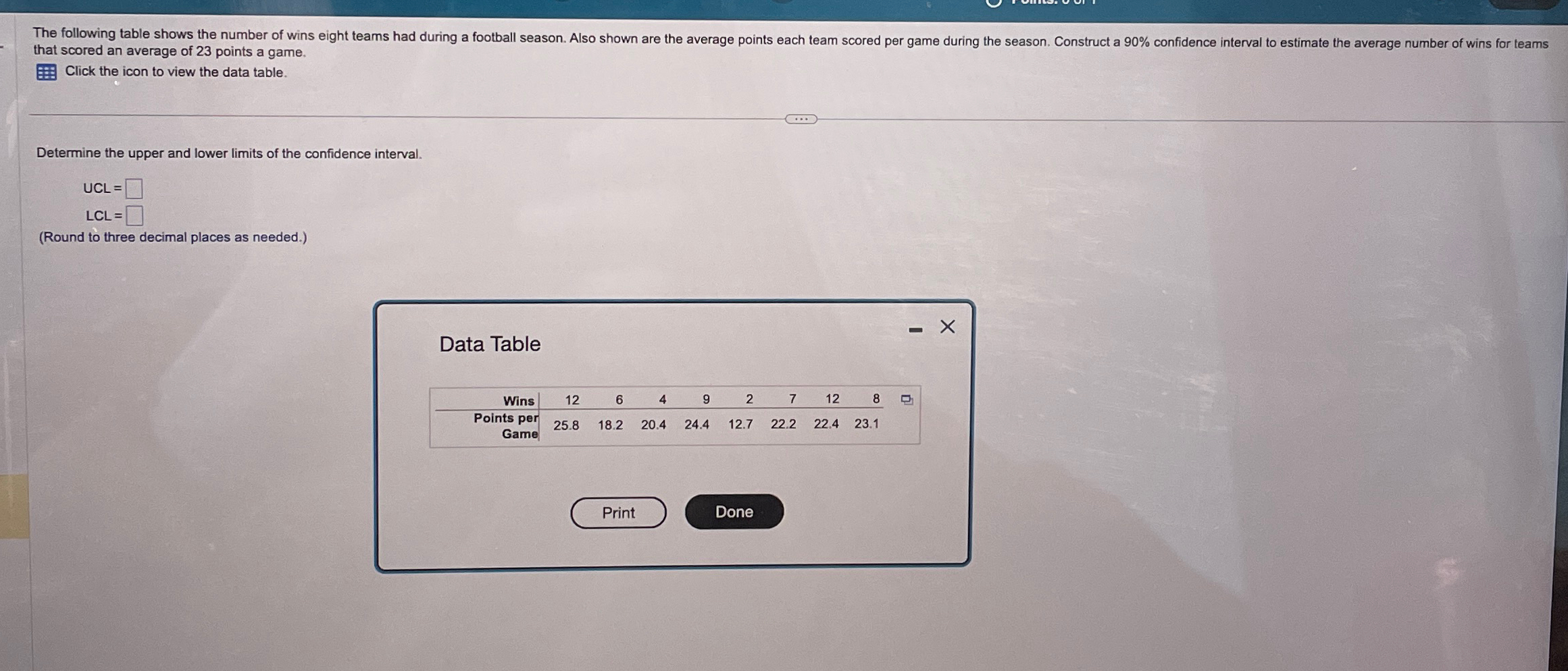Solved that scored an average of 23 ﻿points a game.Click the | Chegg.com