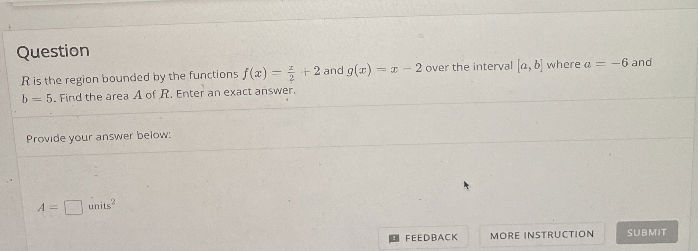 Solved QuestionR ﻿is the region bounded by the functions | Chegg.com