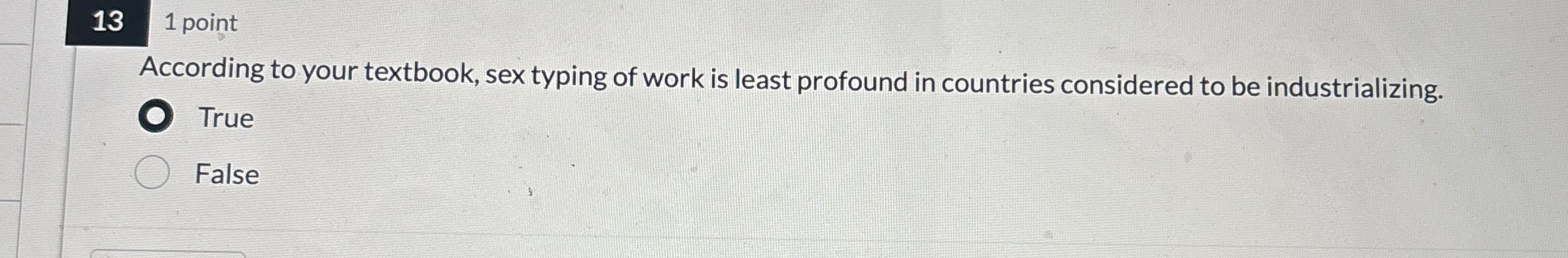 Solved 13 1 ﻿pointaccording To Your Textbook Sex Typing Of