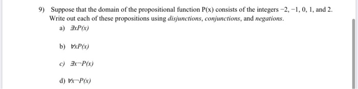 Solved 9) Suppose that the domain of the propositional | Chegg.com