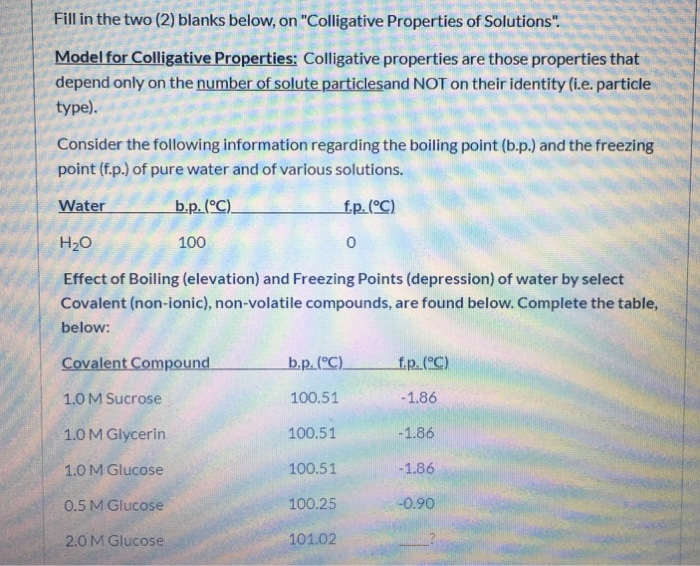 Solved Fill in the two (2) blanks below, on "Colligative | Chegg.com