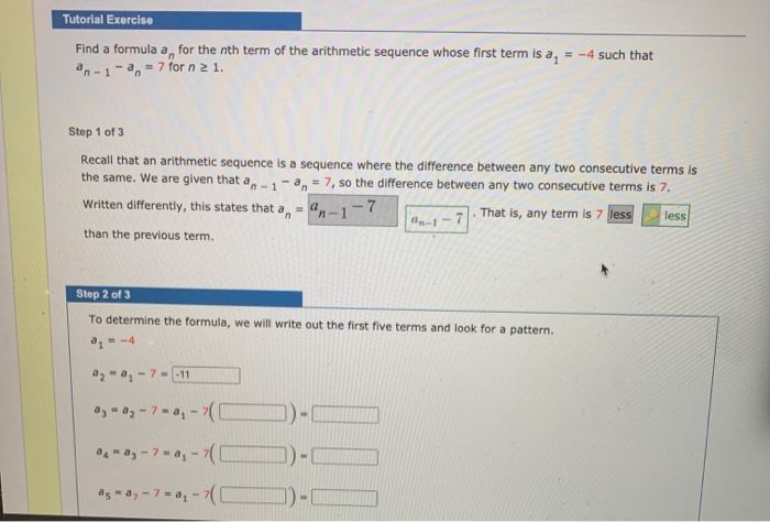 Solved Tutorial Exercise Find a formula a, for the nth term | Chegg.com