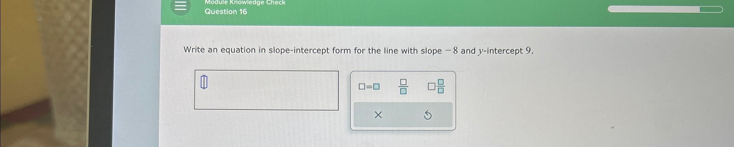 Solved Module Knowledge CheckQuestion 16Write an equation in | Chegg.com