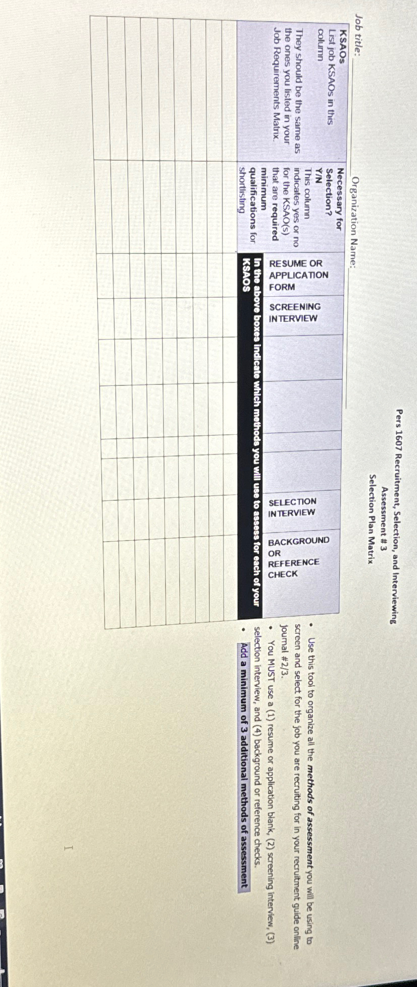 Solved Pers 1607 ﻿Recruitment, Selection, and | Chegg.com