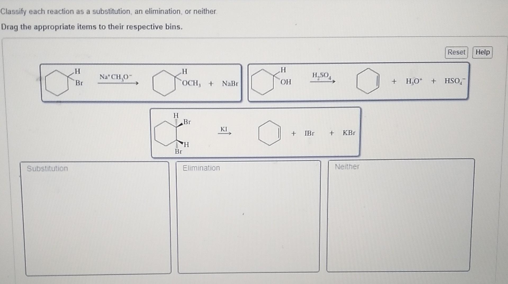 Solved Classify each reaction as a substitution, an | Chegg.com