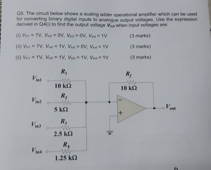 Solved Q5. The circuit below shows a scaling adder | Chegg.com