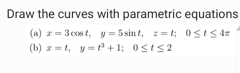 Solved Draw the curves with parametric equations (a) | Chegg.com