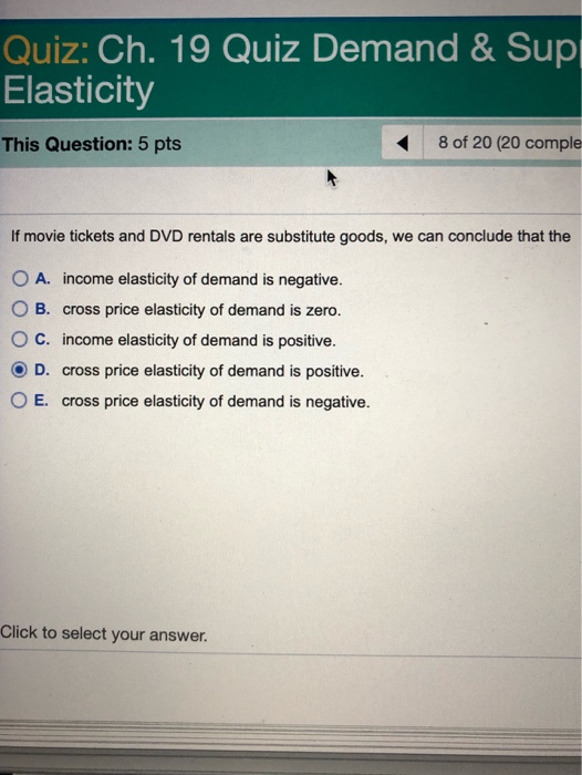 Solved 'Quiz: Ch. 19 Quiz Demand & Supi Elasticity This | Chegg.com