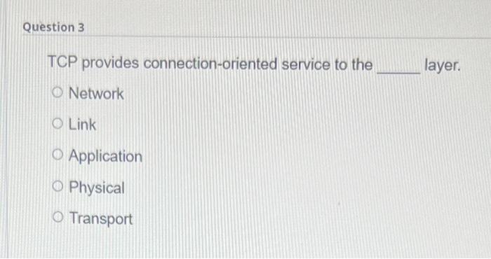 Solved TCP provides connection-oriented service to the | Chegg.com