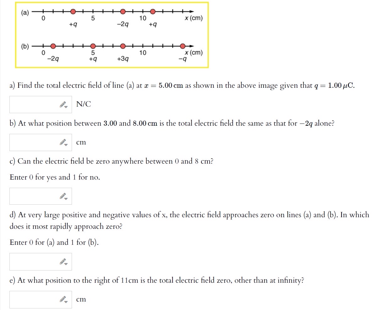 Solved a) ﻿Find the total electric field of line (a) ﻿at | Chegg.com