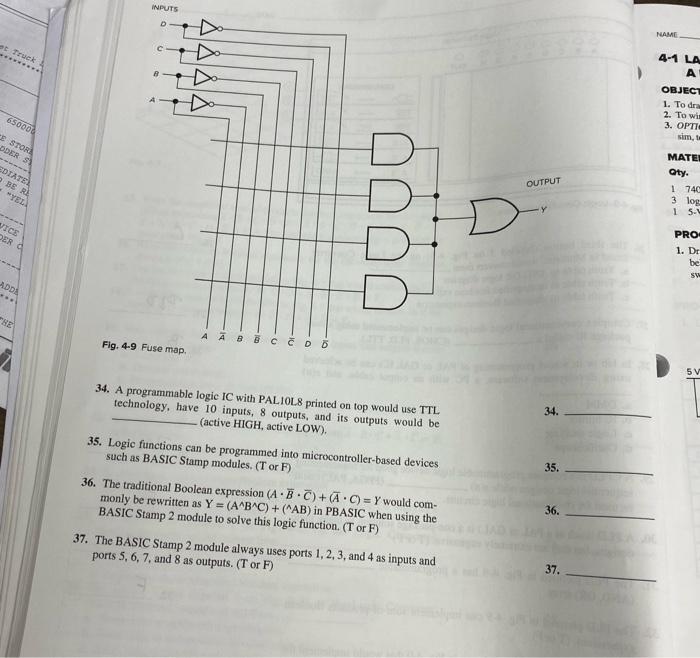 34. A programmable logic IC with PAL 10L8 printed on | Chegg.com