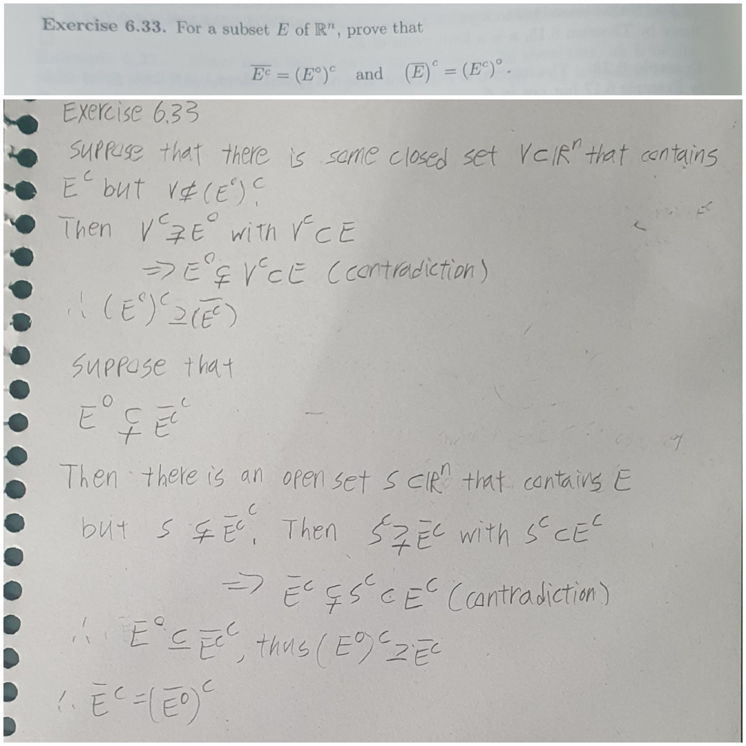 Solved Exercise 6.33. ﻿For a subset E ﻿of Rn, ﻿prove | Chegg.com