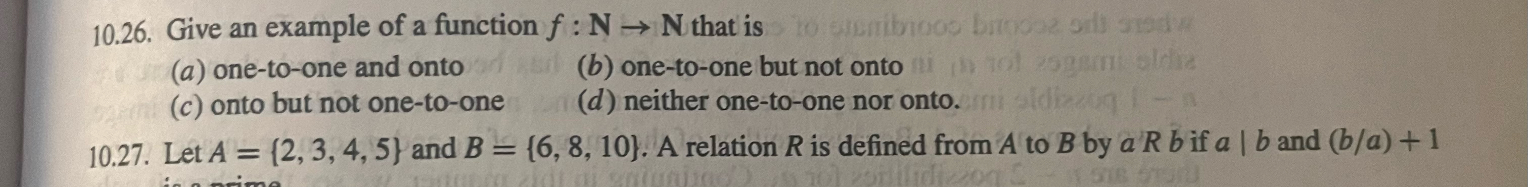 Solved 10.26. ﻿Give an example of a function f:N→N ﻿that | Chegg.com