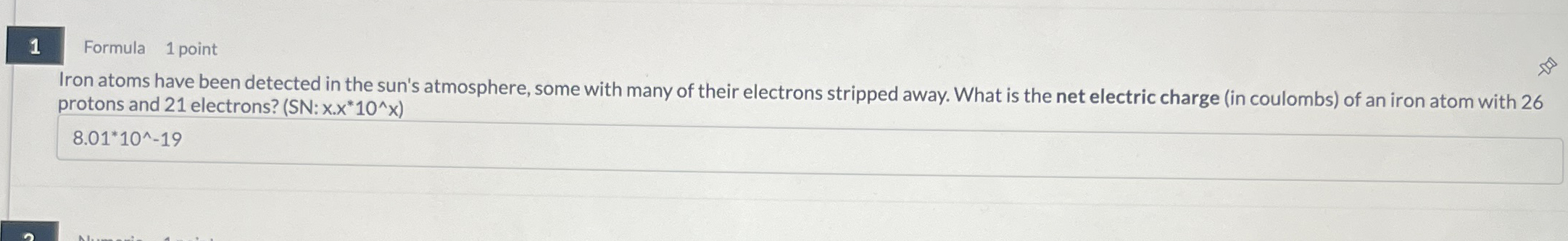 1Formula1 ﻿pointIron atoms have been detected in the | Chegg.com