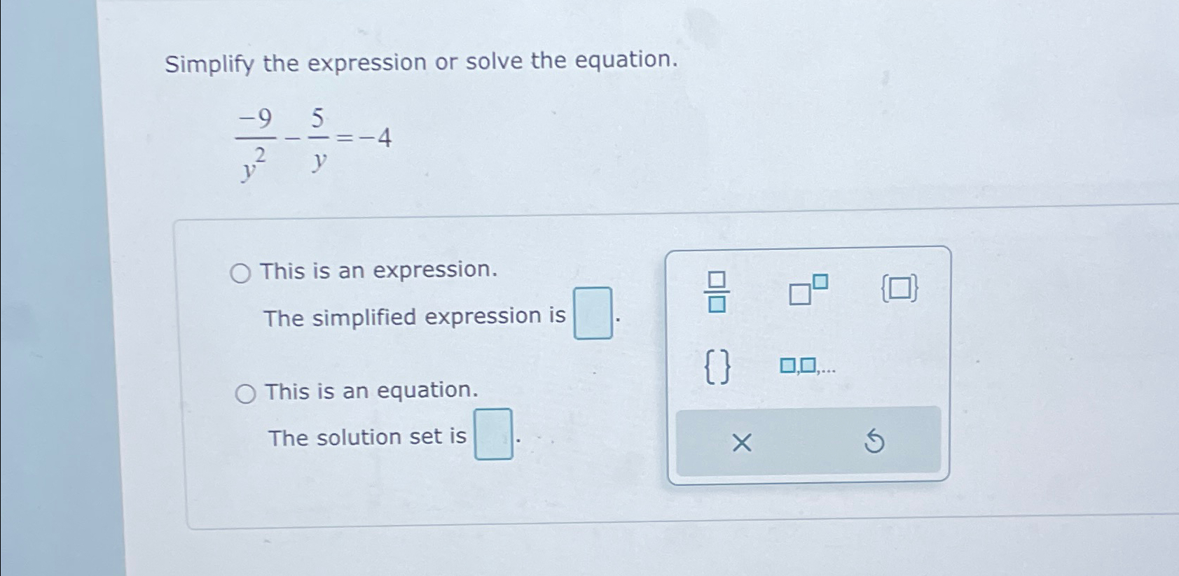 Solved Simplify the expression or solve the | Chegg.com