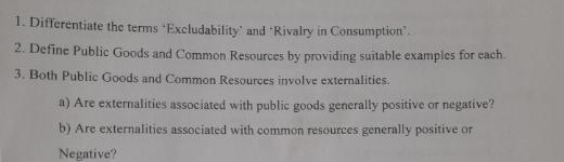 Solved Differentiate the terms 'Excludability' and 'Rivalry | Chegg.com