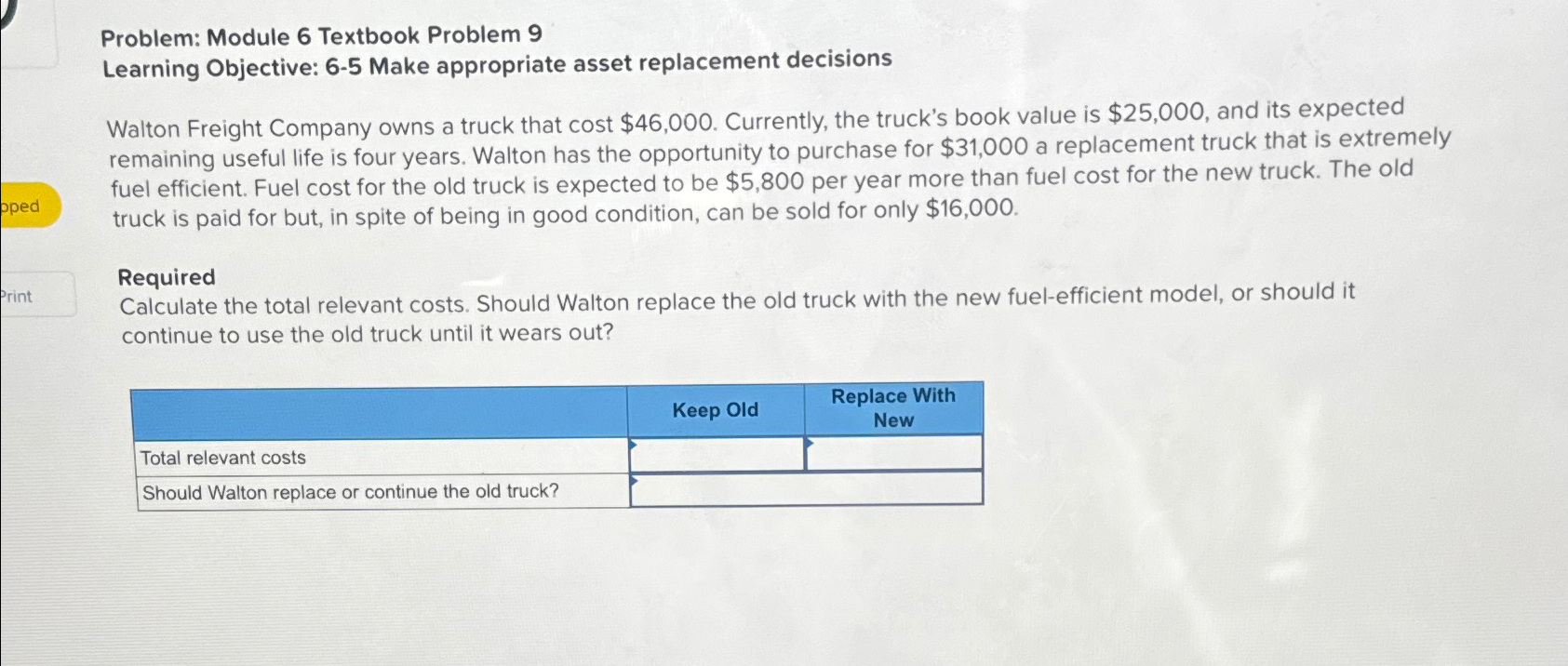 Solved Problem: Module 6 ﻿Textbook Problem 9Learning | Chegg.com