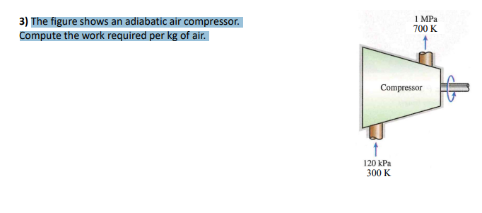 Solved The figure shows an ﻿adiabatic air compressor.Compute | Chegg.com
