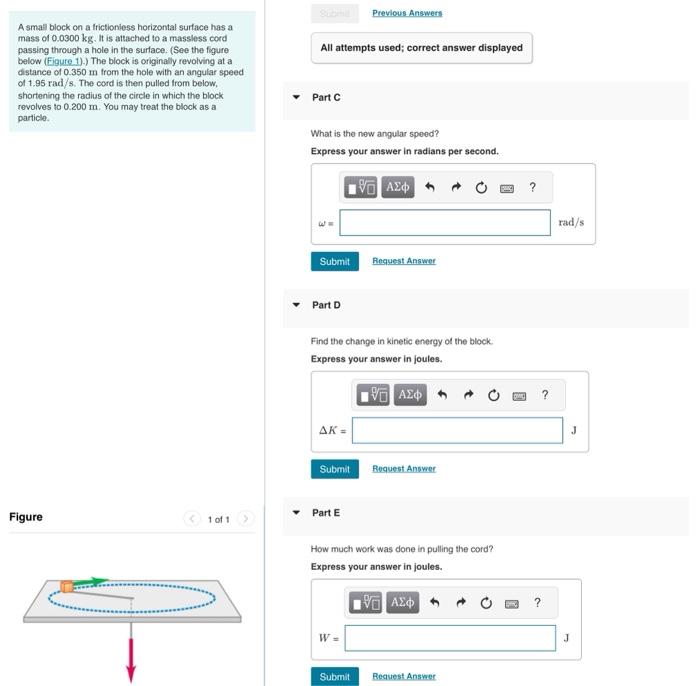 Solved A small block on a frictionless horizontal surface | Chegg.com