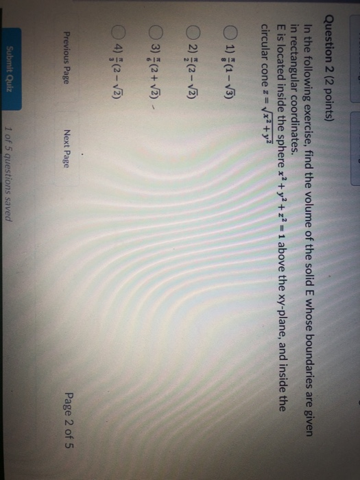 Solved Question 2 (2 points) In the following exercise, find | Chegg.com