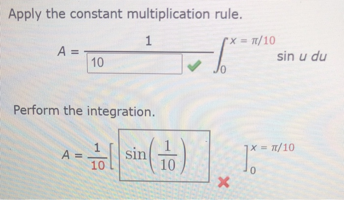 Solved Apply the constant multiplication rule. 1 A = 1 X = | Chegg.com