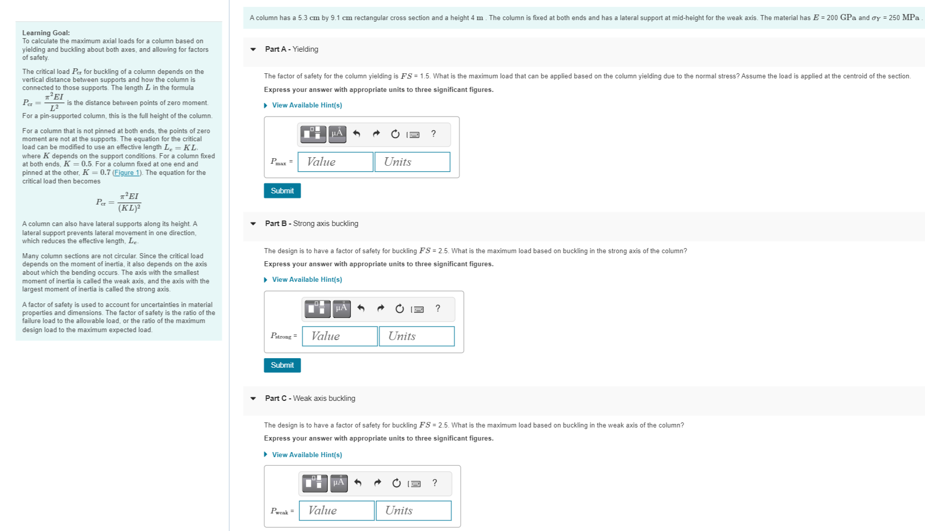 Solved Learning Goal:To calculate the maximum axial loads | Chegg.com