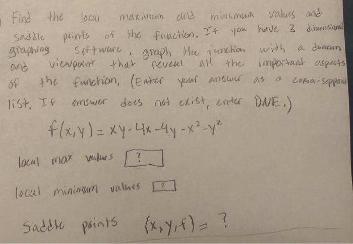 Solved Coma-seppard • Find Find the local maximum and | Chegg.com