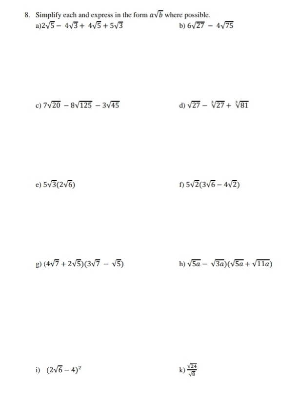Solved Simplify each and express in the form ab2 ﻿where | Chegg.com