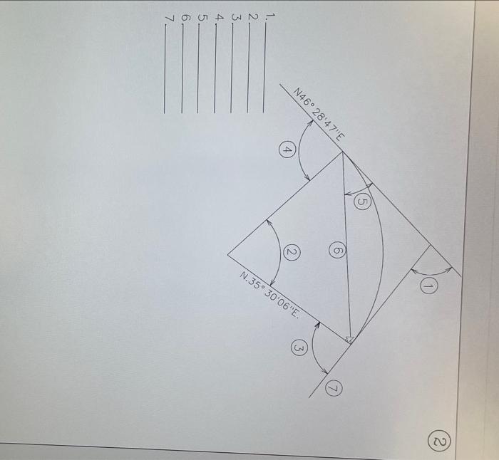 Solved о саш 6. 7 N46° 28'47 Е 4 N.35º 30'06"Е. | Chegg.com